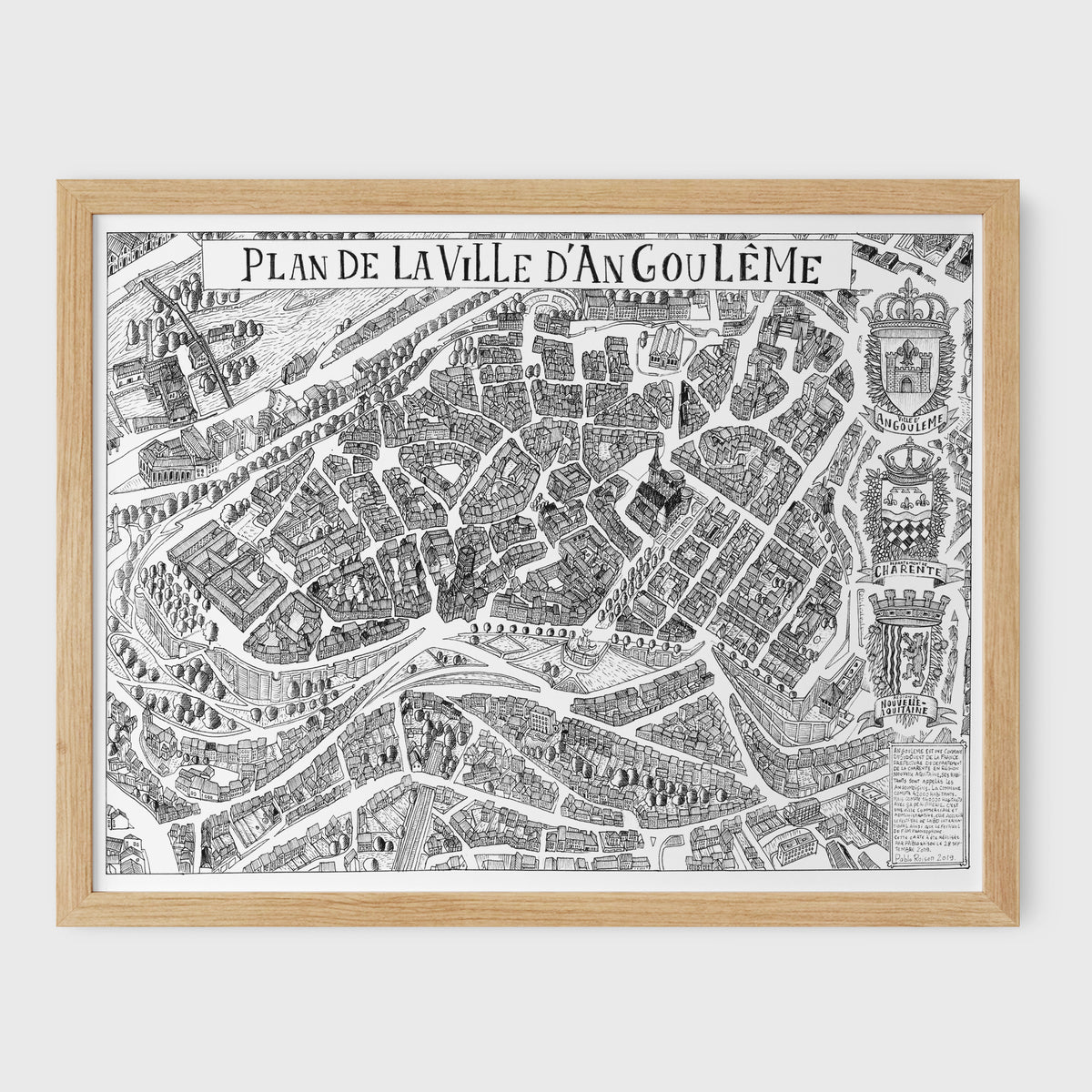 Plan de la ville d'Angoulême - Pablo Raison - 2019 – Joliemap